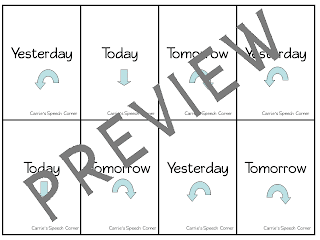 Carrie's Speech Corner: Yesterday/Today/Tomorrow Verb Tense Activity