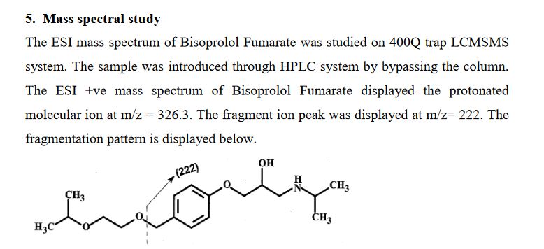 ORGANIC SPECTROSCOPY INTERNATIONAL: BISOPROLOL FUMARATE