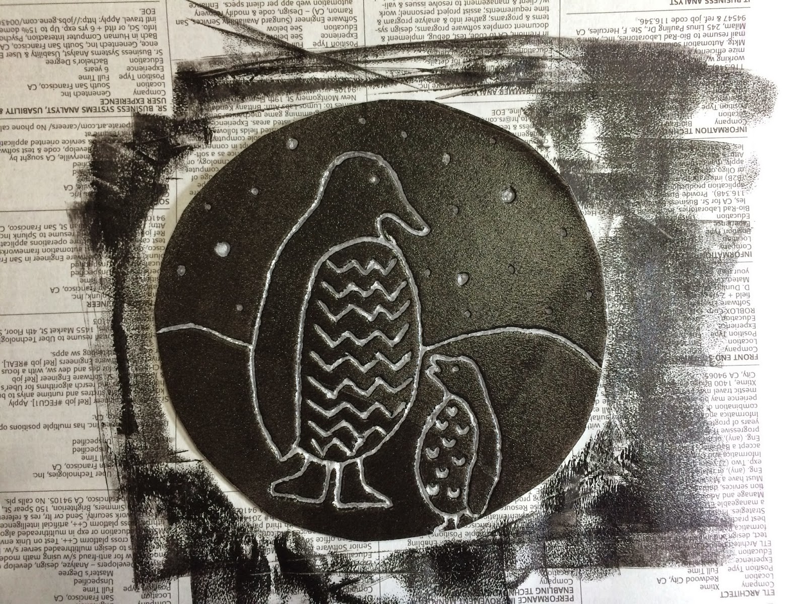 Kathy's Art Project Ideas: Patterned Penguin Printmaking