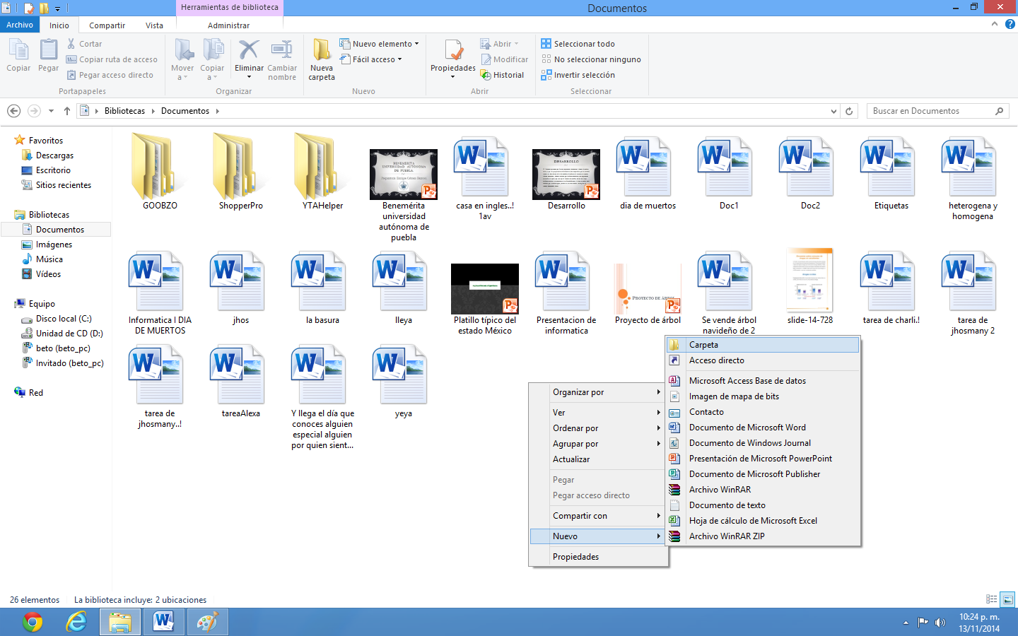 BLOQUE II, INFORMATICA I - MICROSOFT WORD: noviembre 2014