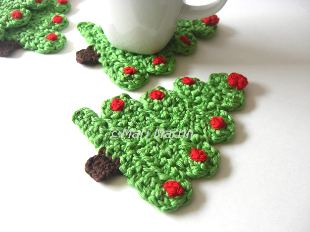 Crochet Coasters Christmas Tree ~ Crochet Colorful