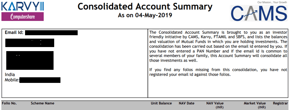 How to get Consolidated Account Statement for your Mutual Fund investment?