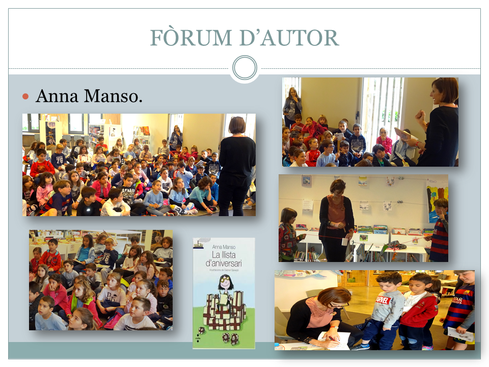 FÒRUM D'AUTORS. ANNA MANSO - Biblioteca La Ginesta