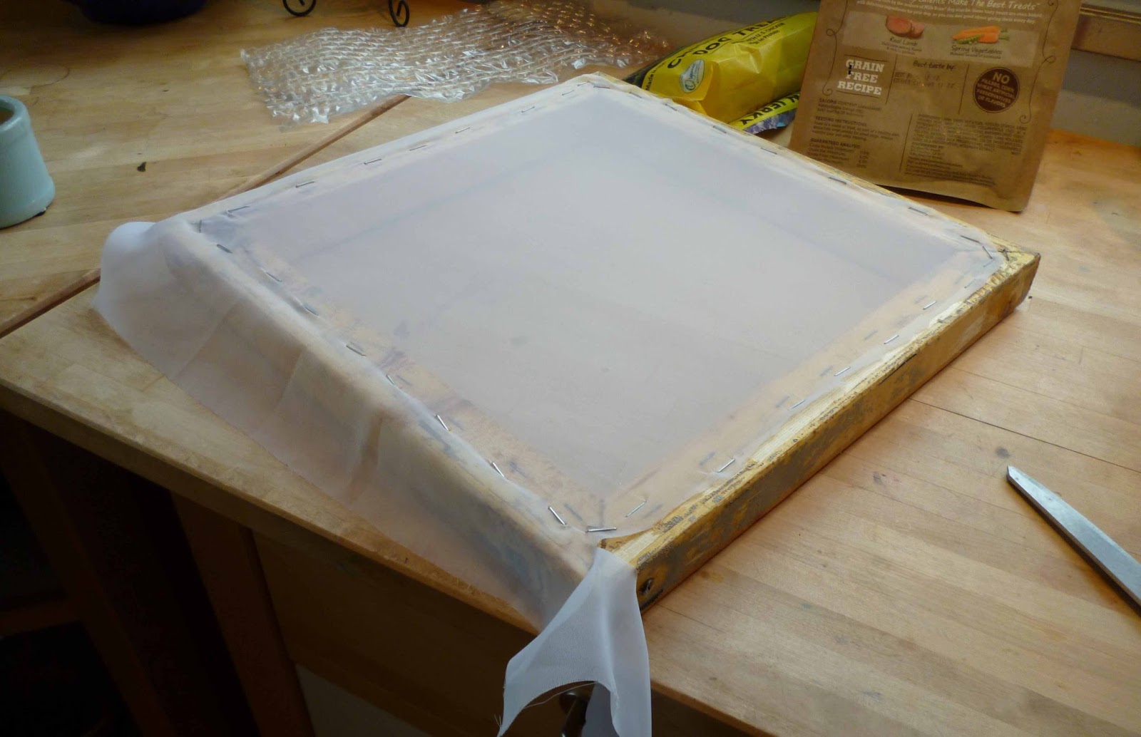 sew sew art: Re-screening a ripped silk screen