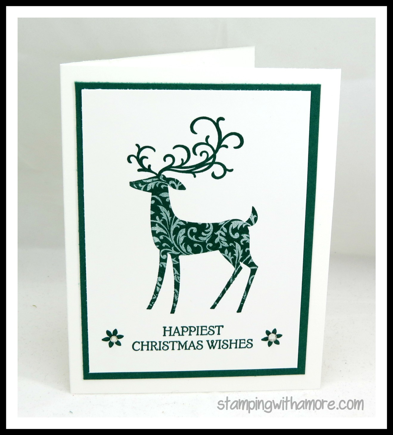 Stampingwithamore: FOR THE BEGINNER DASHING DEER CHRISTMAS CARD