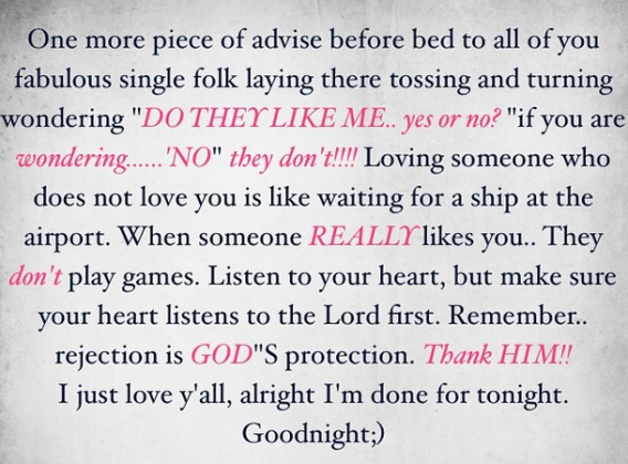 Profound messages to single ladies this morning