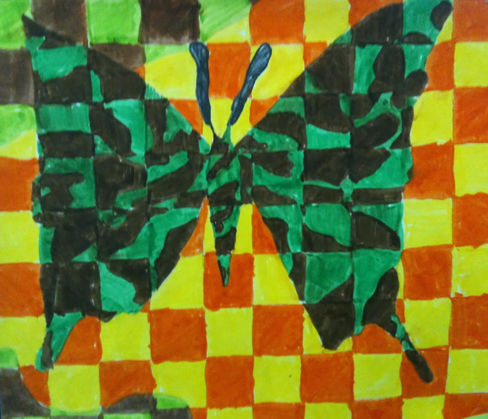 Art Room Blog: 4th Grade Butterfly Grid...