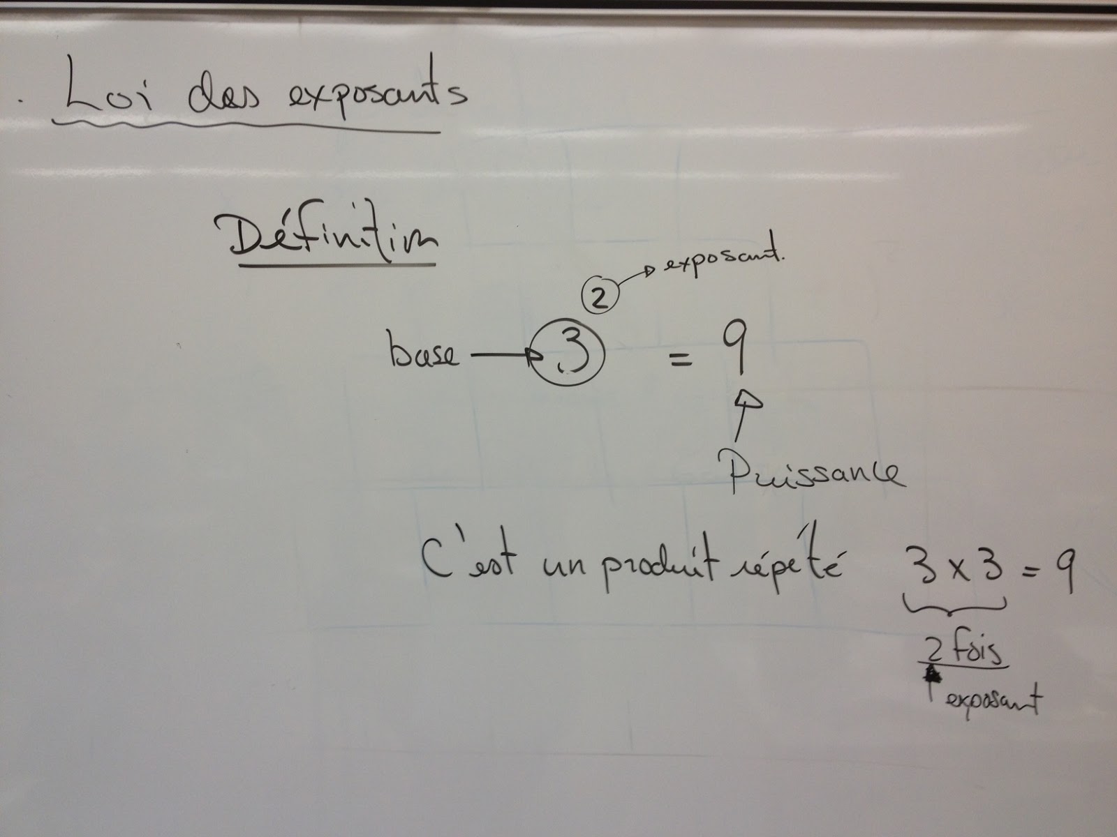 Lois des exposants