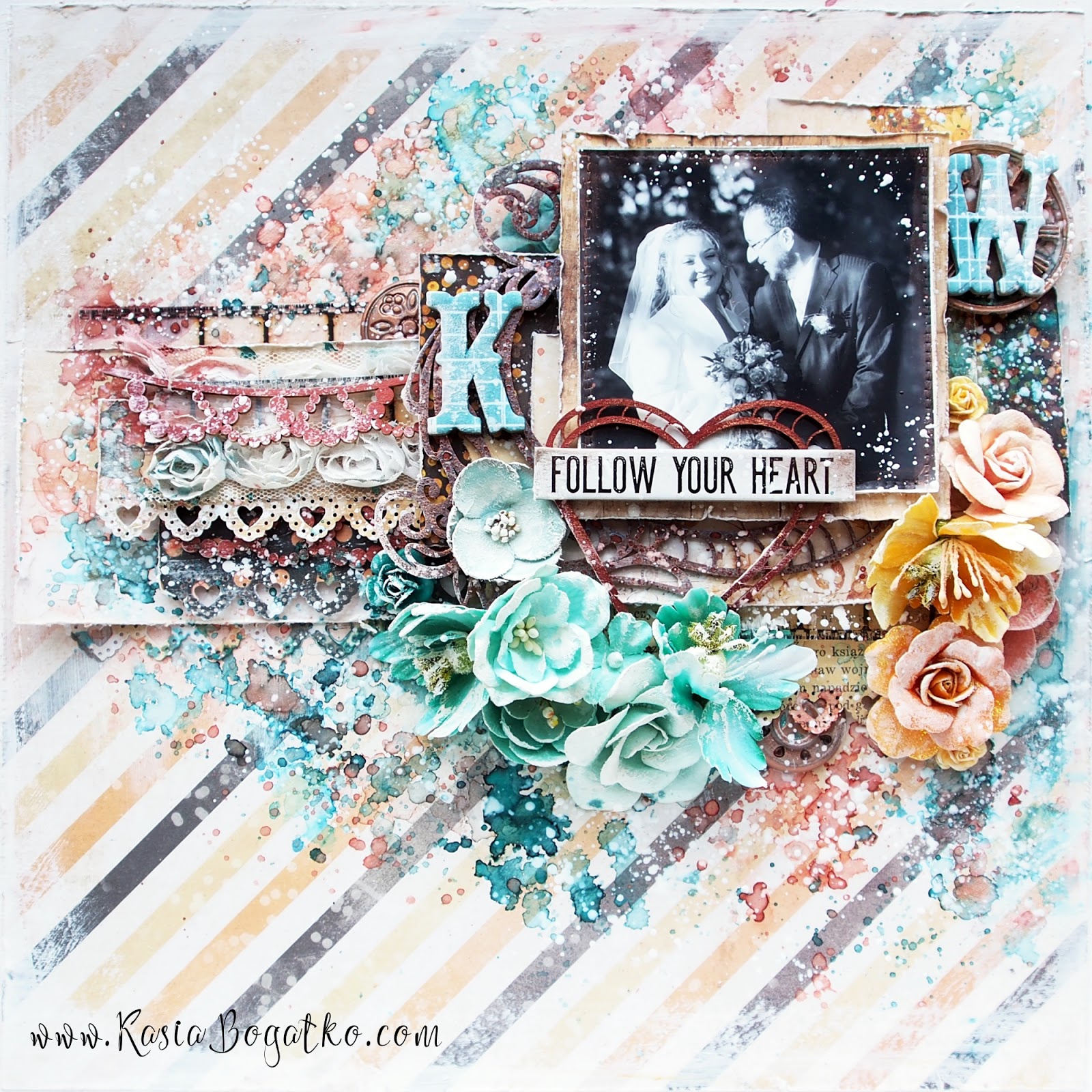 created by Kasia Bogatko: Follow Your Heart - scrapbooking layout with ...