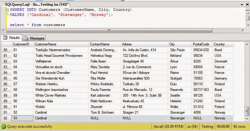 Database Sql Server: SQL Insert Into pada SQL Server