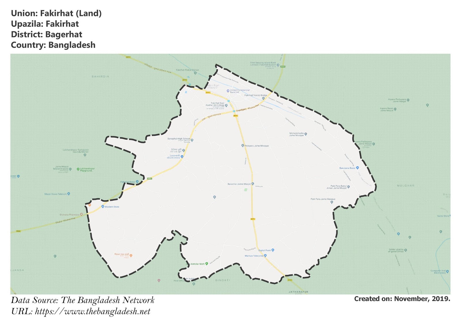 Fakirhat Union, Bagerhat