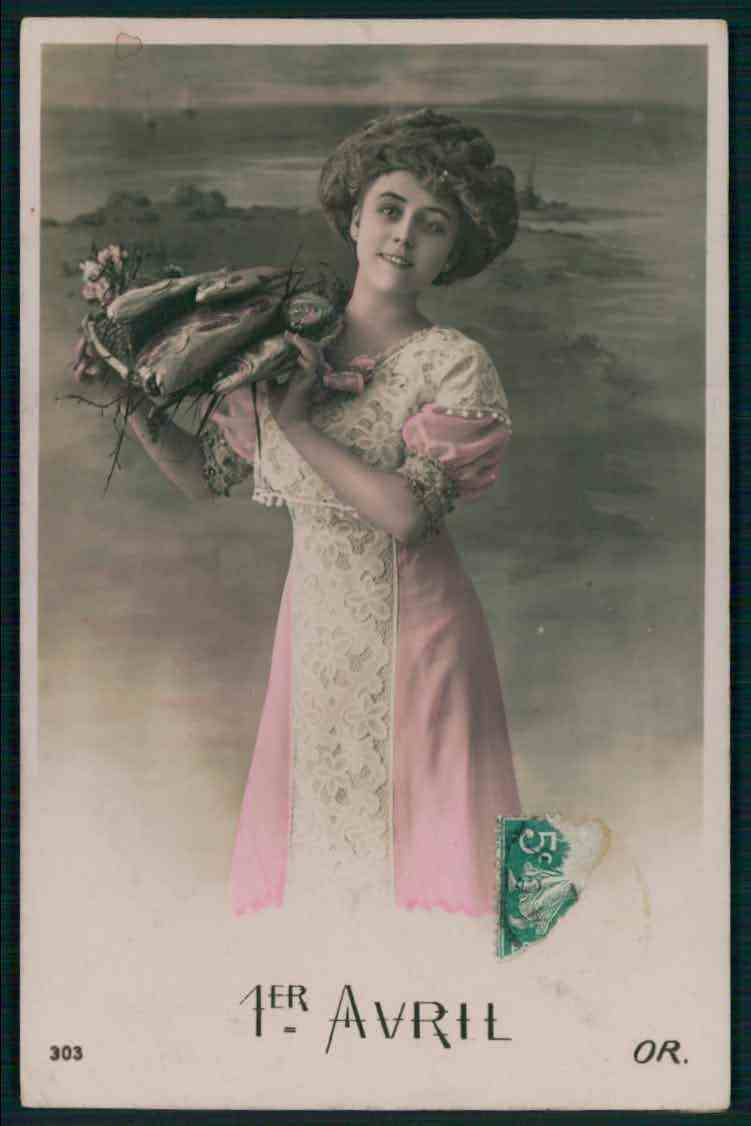 27 April Fools' Day Postcards of the 1910s Featuring Lucky Fish Pretty ...