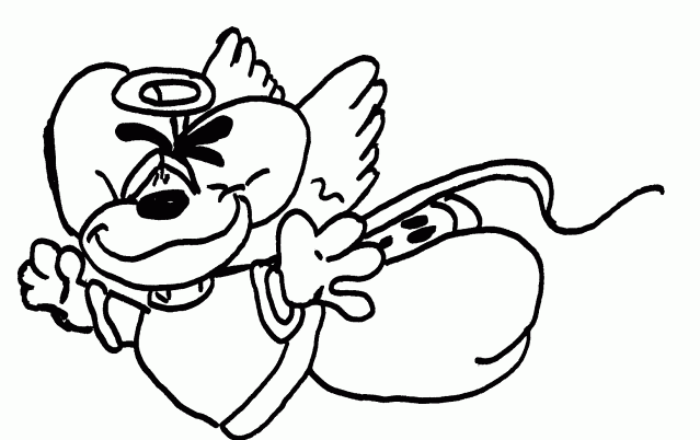 Imagen para colorear Raton angel | Fondo Pantalla Online