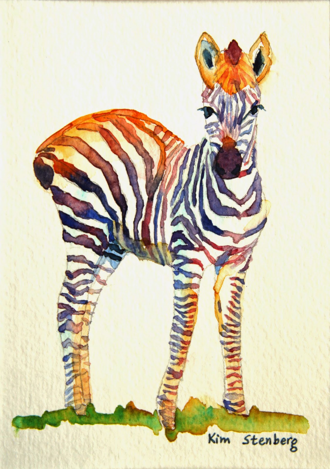 Kim Stenberg's Painting Journal: "Baby Zebra" (watercolor on paper; 6.5 ...