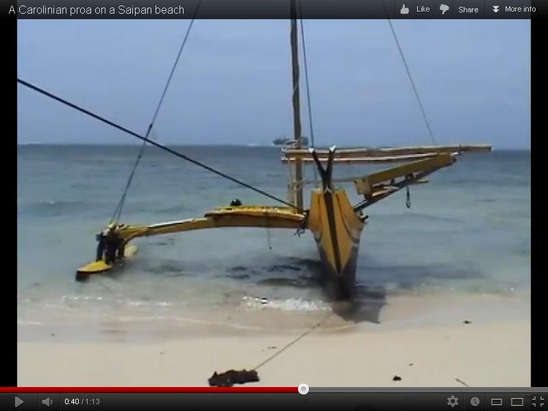 Proa Sailing: A Carolinian proa on a Saipan beach