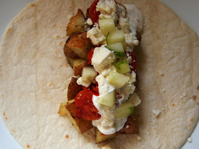Cassie Craves: Roasted Potato and Tomato Gyro Wraps