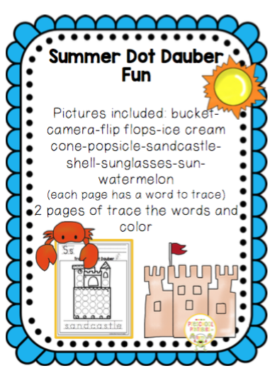 Summer Dot Dauber Fun (1 dollar deal) ~ Preschool Printables