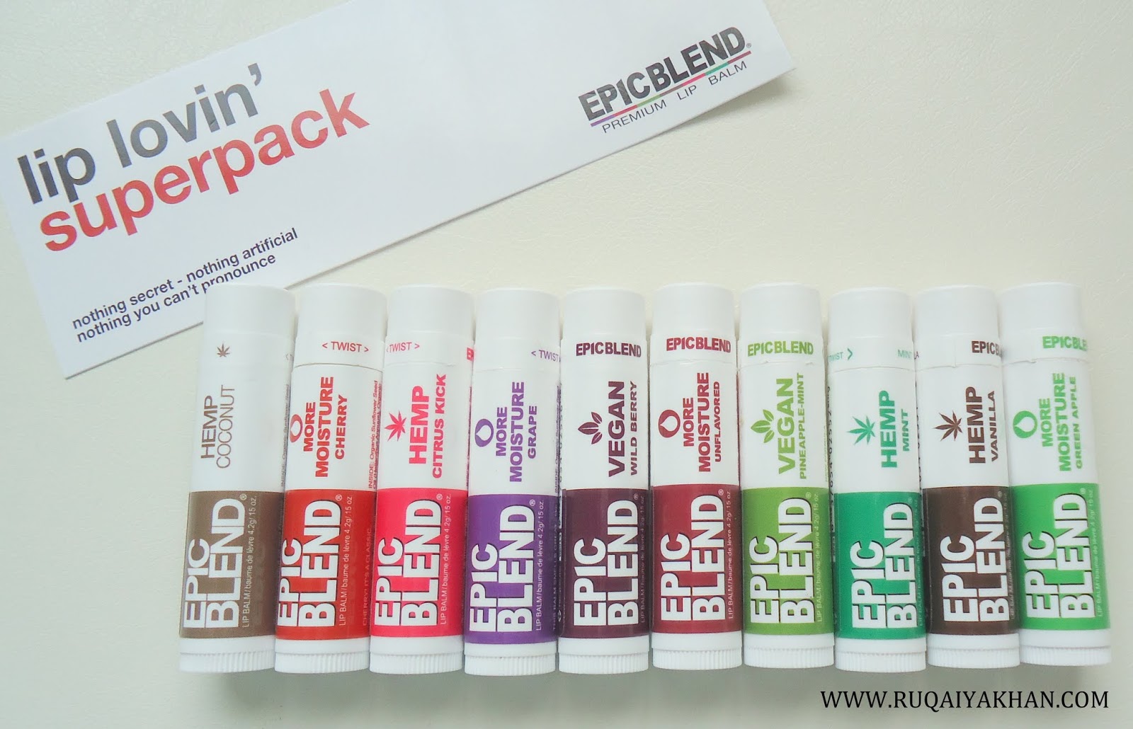 Ruqaiya Khan: Epic Blend Premium Lip Balm Collection - Review and Photos