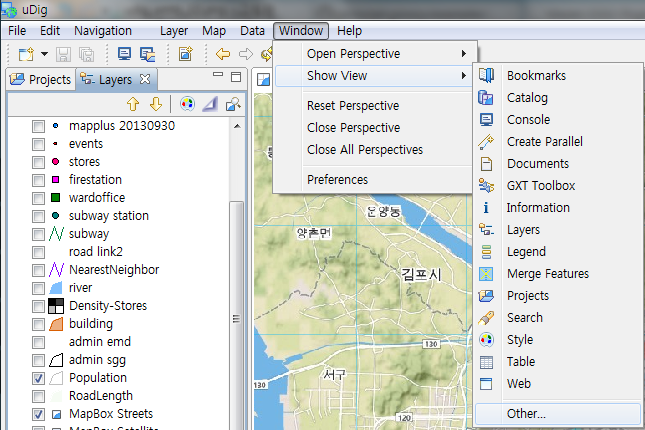 On Spatial: uDig에서 Web Map Tiles Services 레이어를 Zoom Level에 맞게 보기