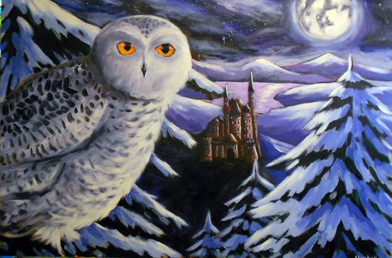 Kristina Wentzell Fine Art: Hedwig at Hogwarts