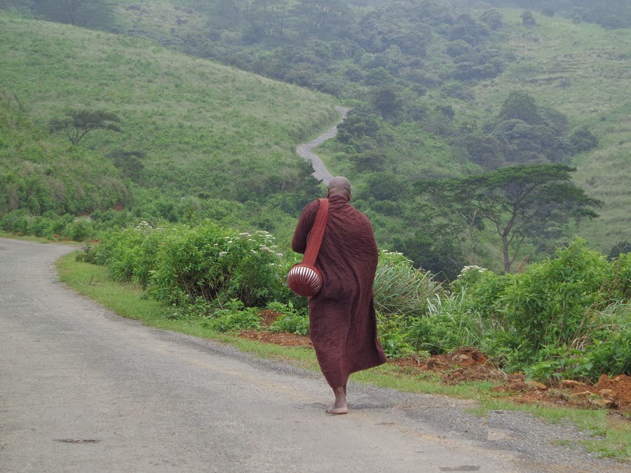 What The Buddha Taught to The World: Pindapatha Charika-with begging bowl