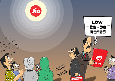 Milan Nayak CartOons: Reliance JIO Effect ... | Milan Nayak