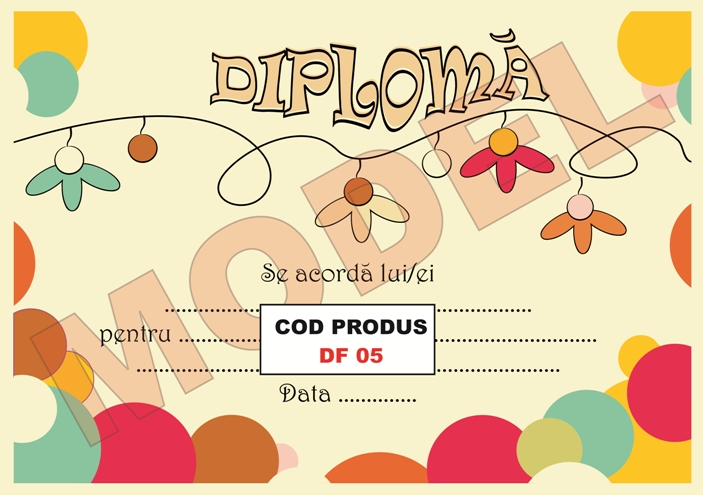 DIPLOME FEL DE FEL : MODELE DE DIPLOME CU FLORI / MOTIVE FLORALE