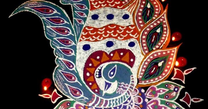 CHODAVARAMNET: PEACOCK EYE RANGOLI ART