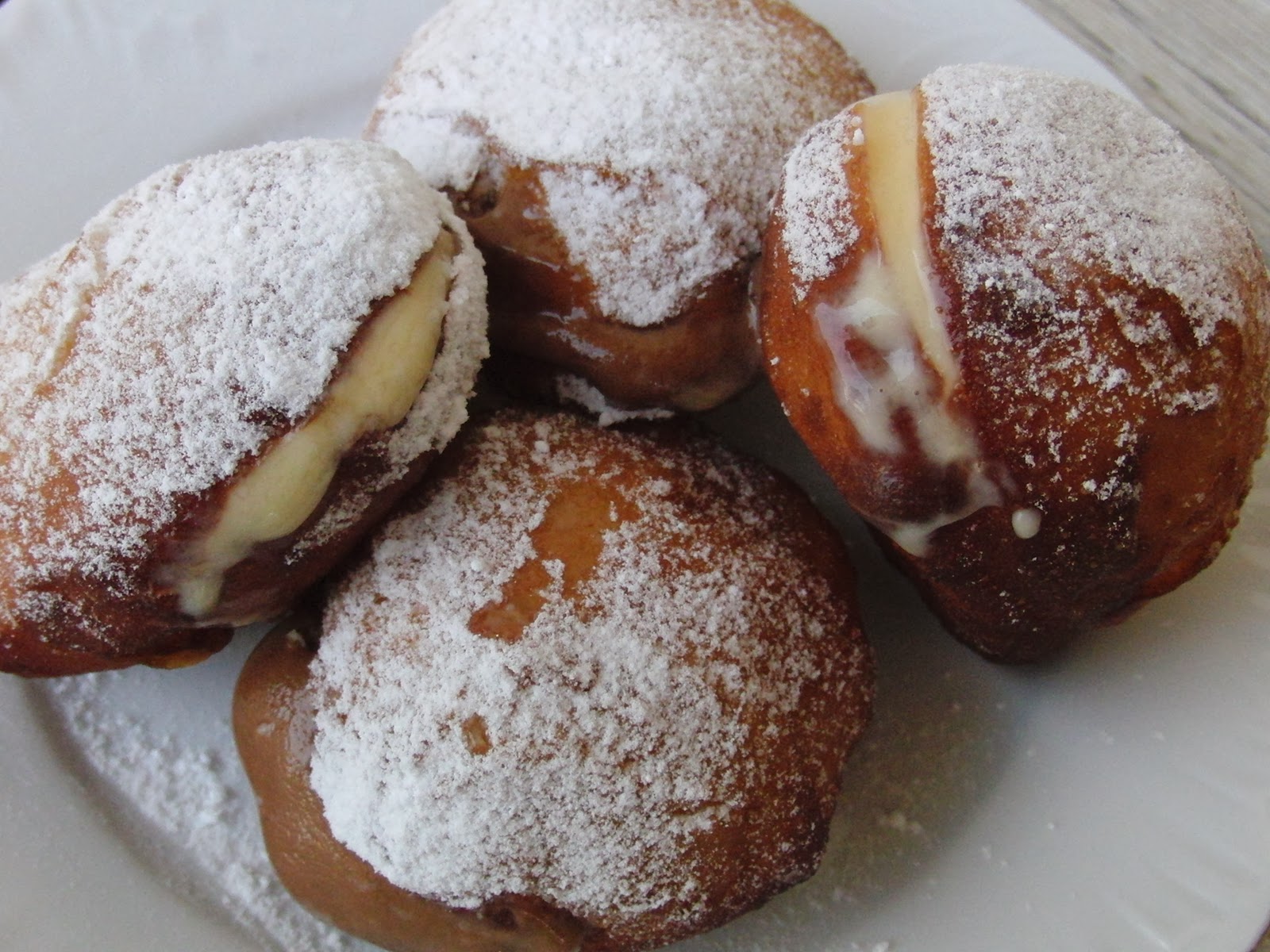 Te hago un postre: Donuts sin agujero rellenos de crema de vainilla y ...