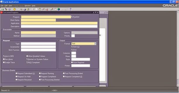 Oracle Applications Oracle Concurrent Program Viewer Options Lov Setup For Taking Text Format