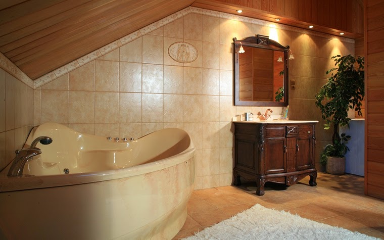 Corner bath features in the bathroom - 8 designs