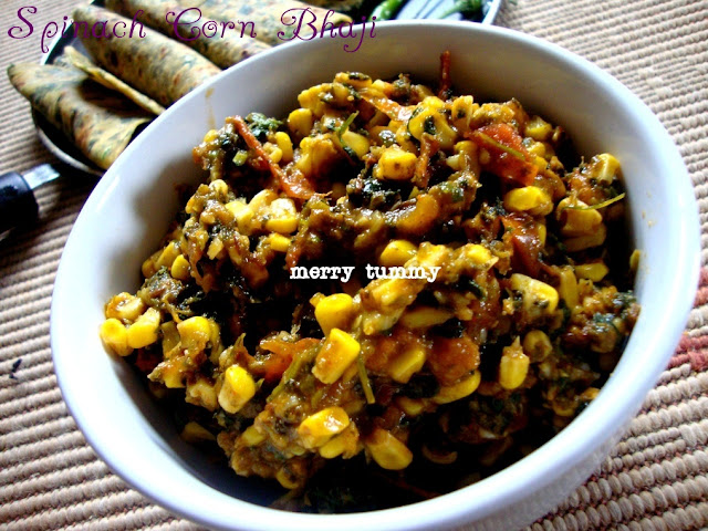 Merry Tummy: Spinach Corn Bhaji- Version II