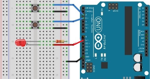 Mengatur kecerahan LED dengan Button