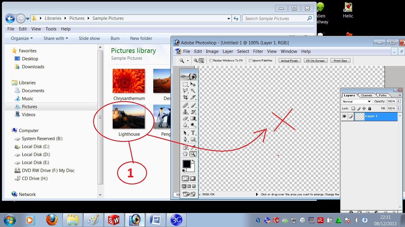 Cara membuat background pada design di dalam photoshop 7