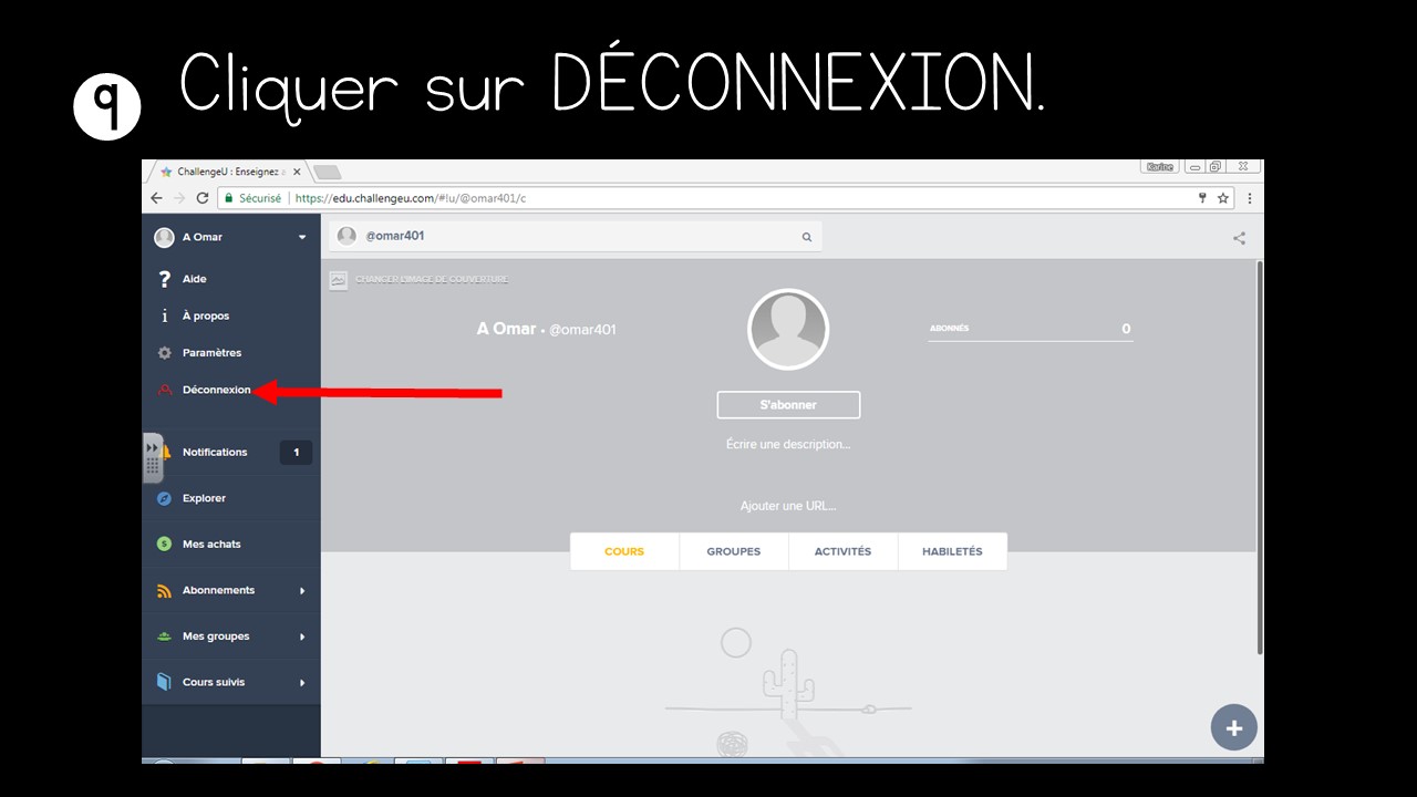 Démarche pour se connecter à ChallengeU.