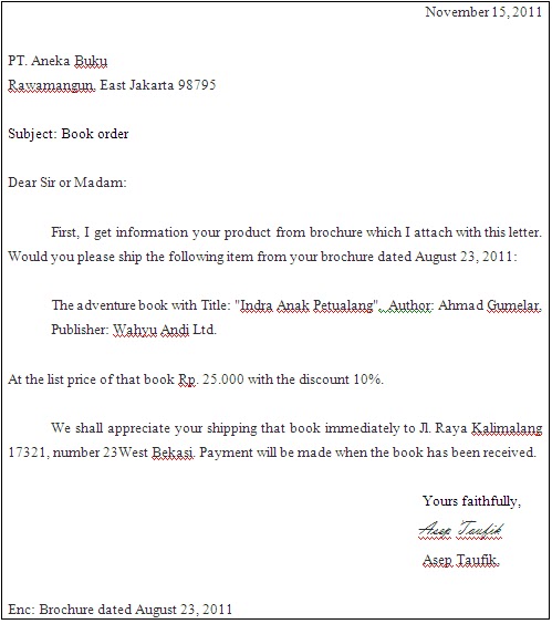 Contoh Surat Order Letter - IMAGESEE Contoh Surat Order Letter - IMAGESEE