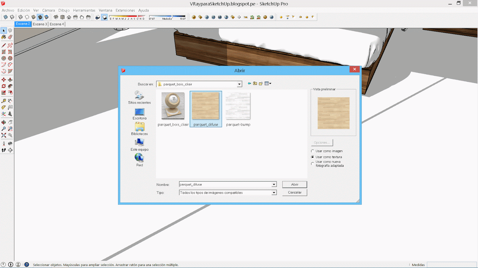 Renderizar con VRay 2.0 para SketchUp: ¿Como crear piso de madera?