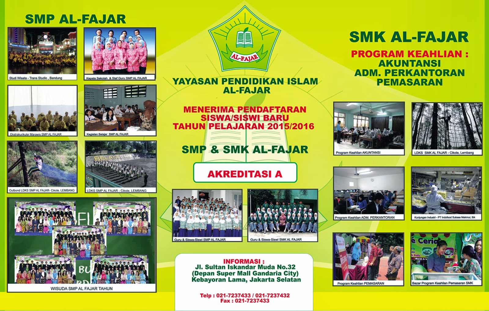 SMP AL FAJAR JAKARTA: PPDB SMP AL FAJAR JAKARTA TP. 2015-2016