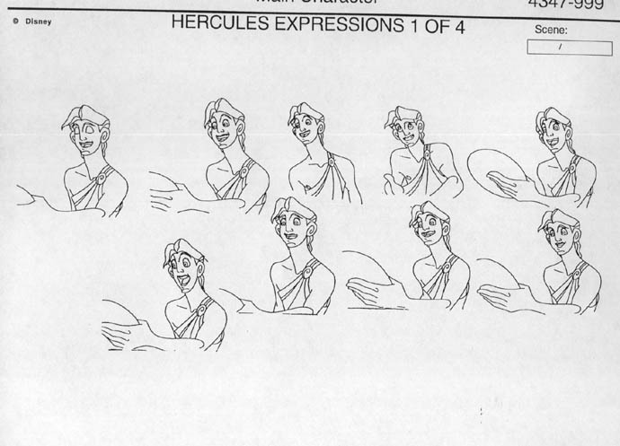 Living Lines Library: Hercules (1997) - Model Sheets & Production Drawings