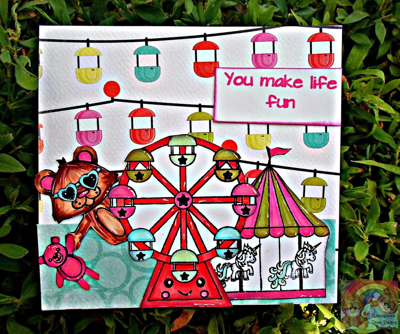 Leinzlove Tear Bears: CDD Copic Colored Fun Fair Card