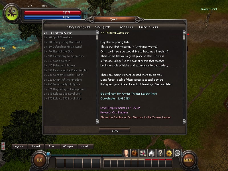 Supreme Destiny/With Your Destiny Online Blog : Newbie Level 1 Training ...