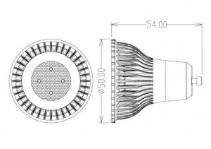 Diagrams of GU10 LED Spotlights