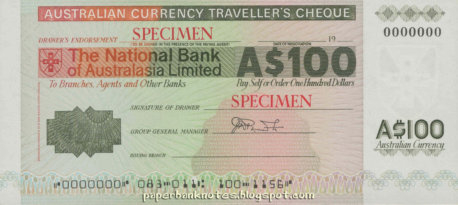 postal & numismatic: The National Bank of Australasia Ltd - nd1981 ...