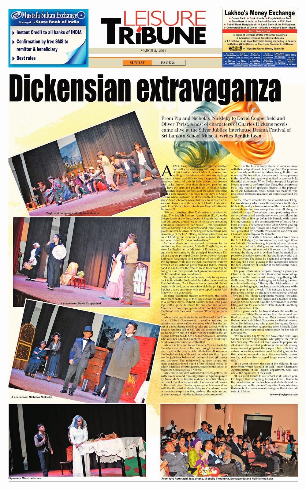 Language Blog of Sri Lankan School Muscat: Dickensian Exravaganza at SLSM