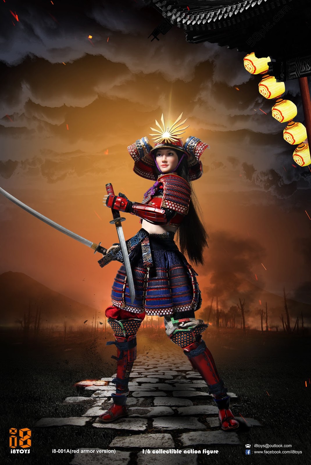 toyhaven: I8 Toys 1/6th scale RIN Female Samurai Figure Sets (Red and ...