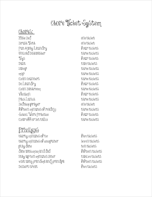 Ticket System for Chores -- LOVE IT!! - Naturally Creative Mama