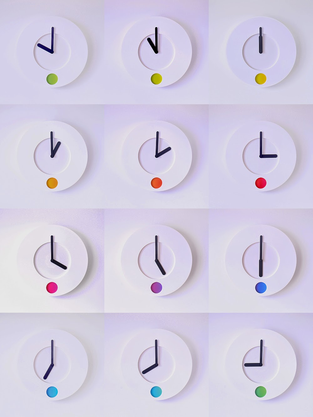 Reloj que cambia de color cada hora