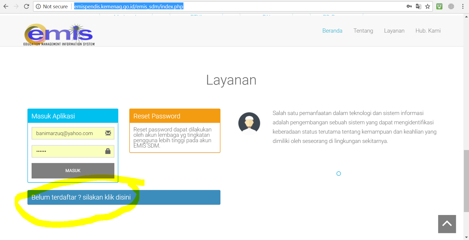 Seksi PD & PONTREN KAB. TANGERANG: CARA MENDAFTAR OPERATOR DAN ...