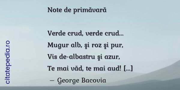 Note de primavara, de George Bacovia - Blogul lui Constantin