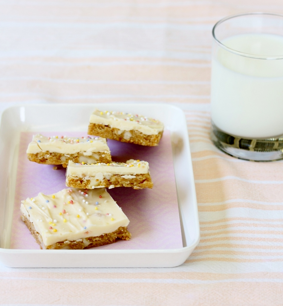 White Chocolate Macadamia Slice | Beela Bakes